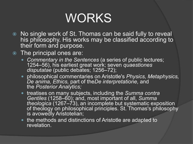 St. Thomas Aquinas Philosophy | PPT