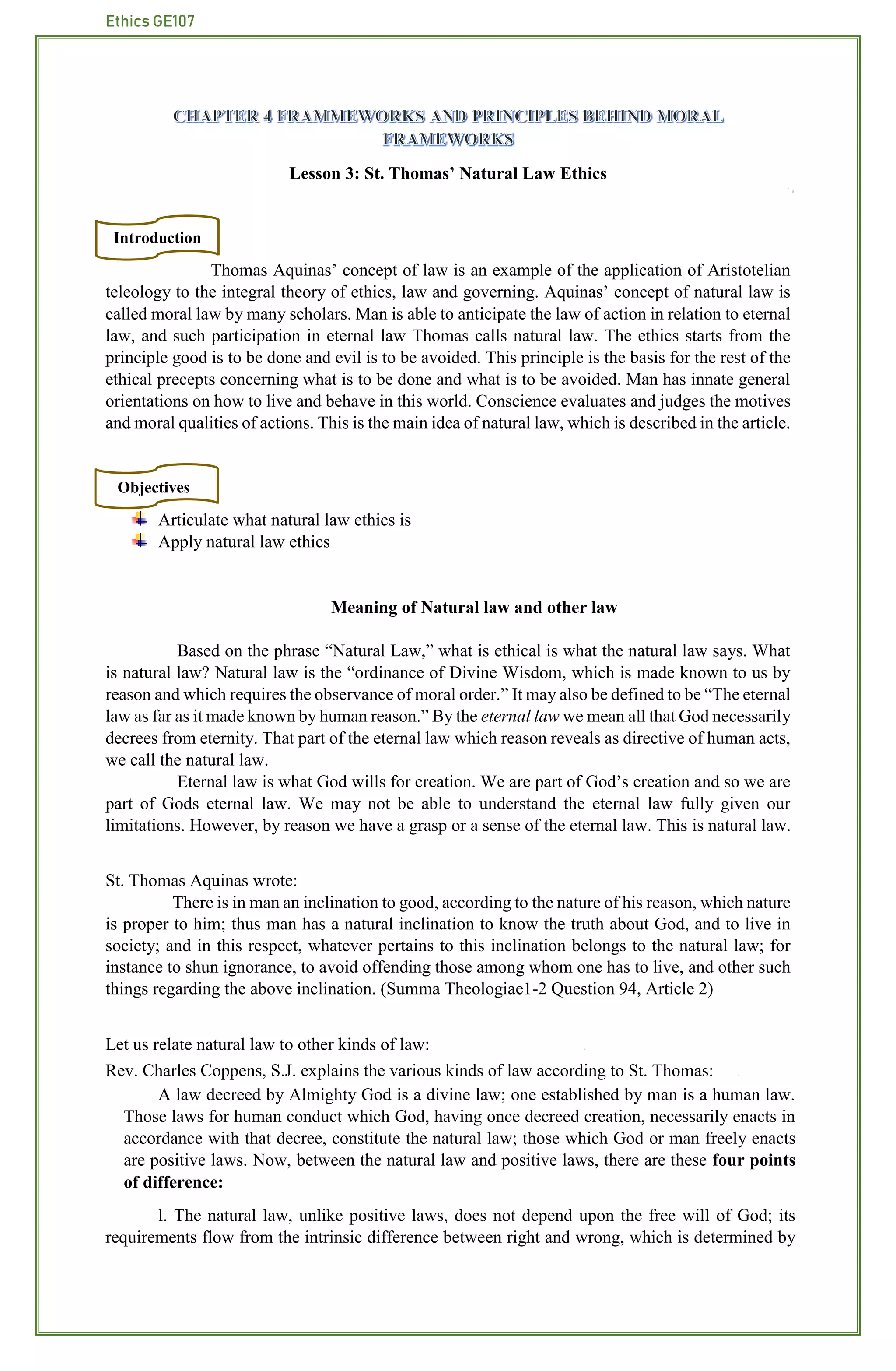 St. Thomas’ Natural Law Ethics.docx
