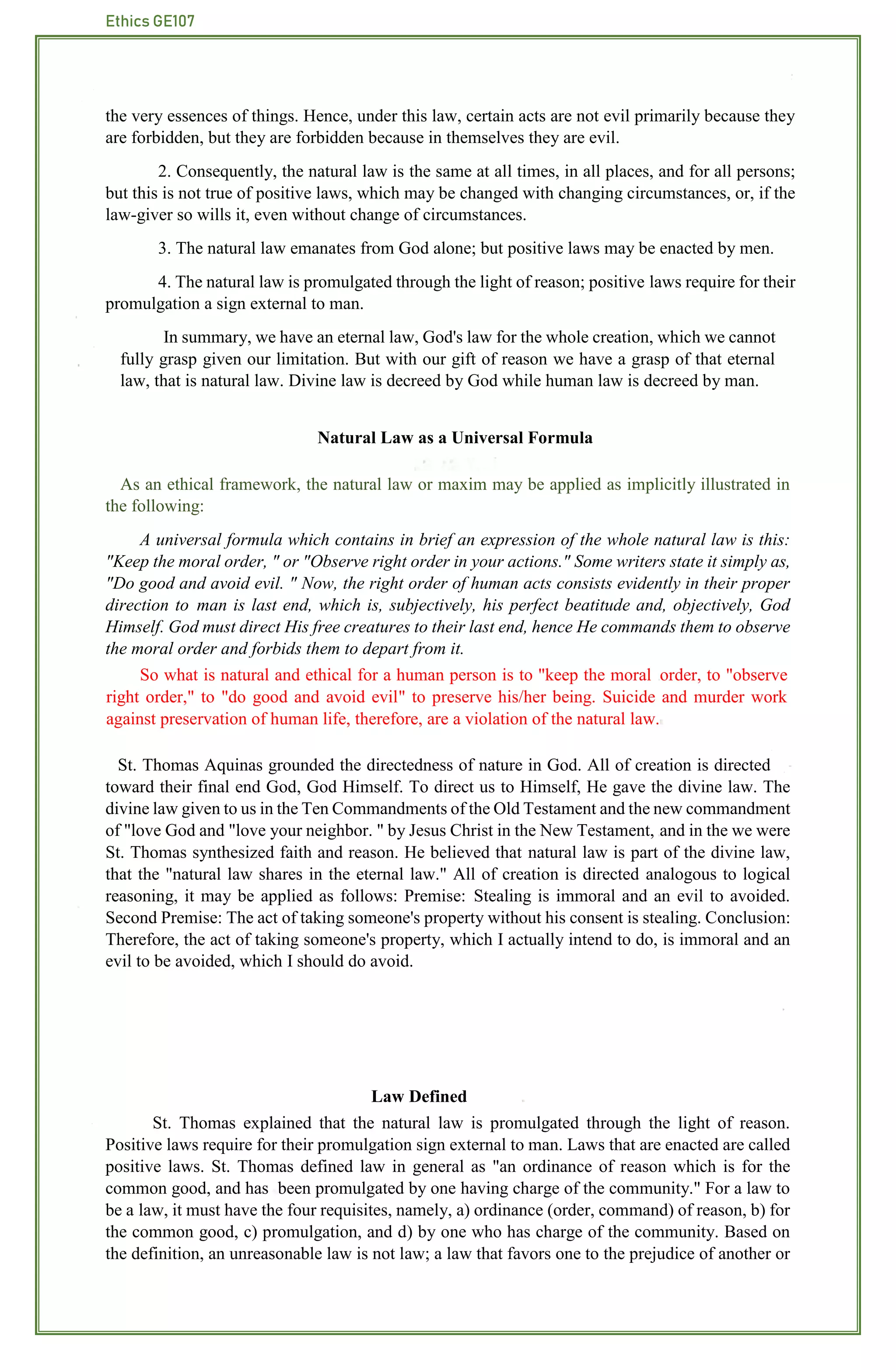 St. Thomas’ Natural Law Ethics.docx
