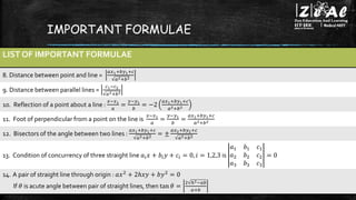 Straight Lines for JEE REVISION Power point presentation | PPT