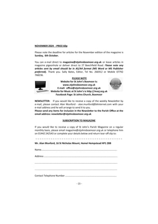 St. John's Church Parish Magazine Oct 2024 | PDF