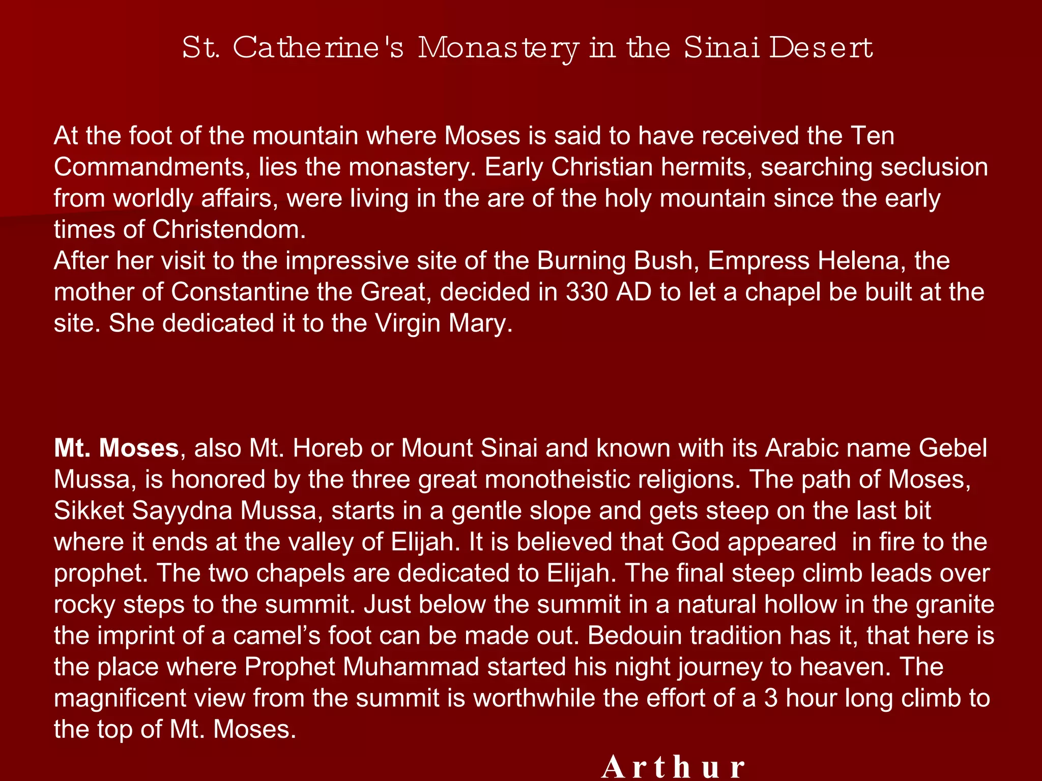 St. Catherines Monastery | PPS