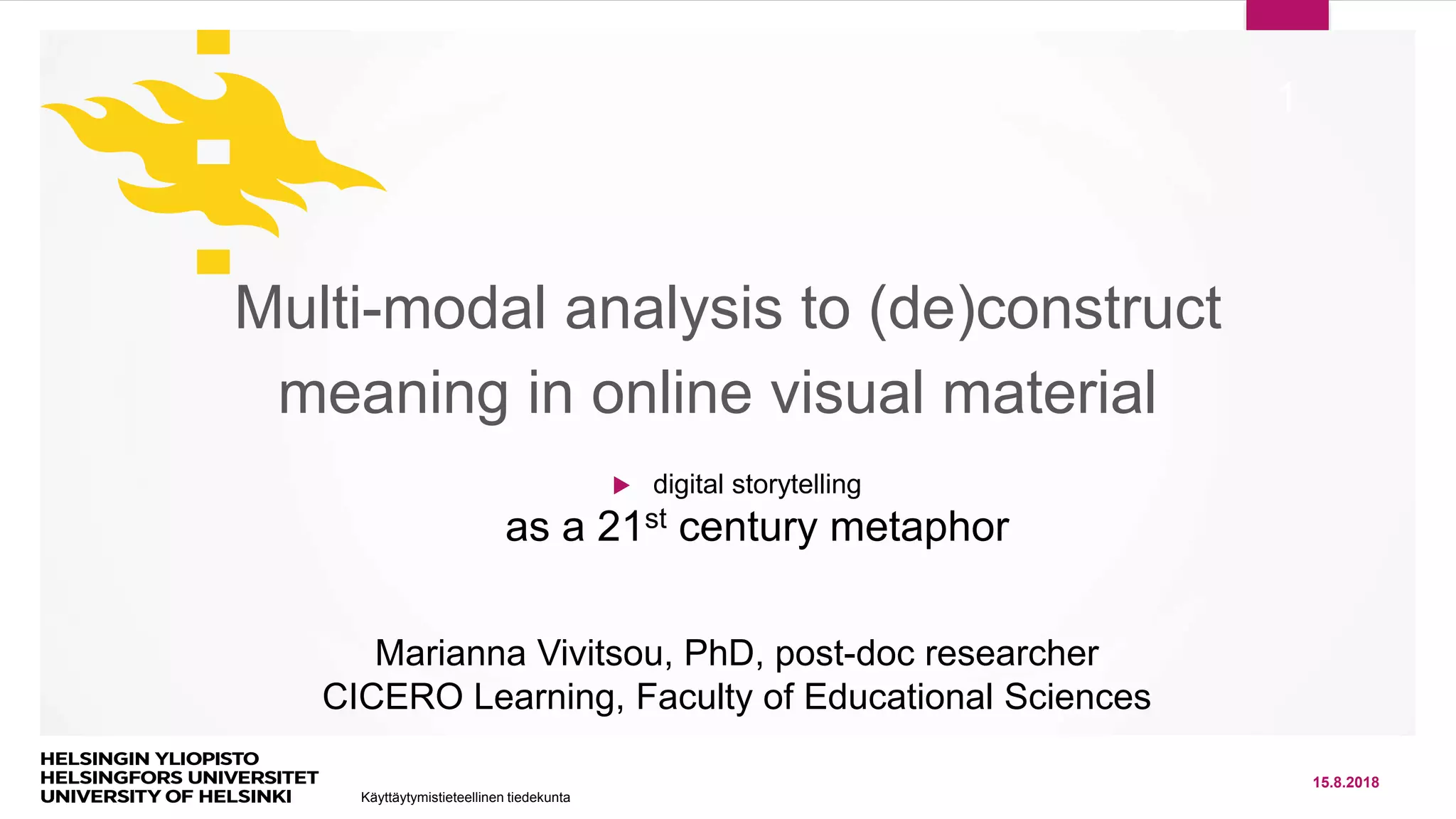 Multimodal analysis to de-construct meaning in online visual material | PPT