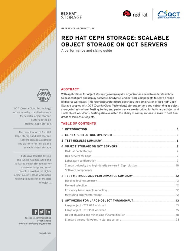 Ceph Object Storage Reference Architecture Performance And Sizing Guide