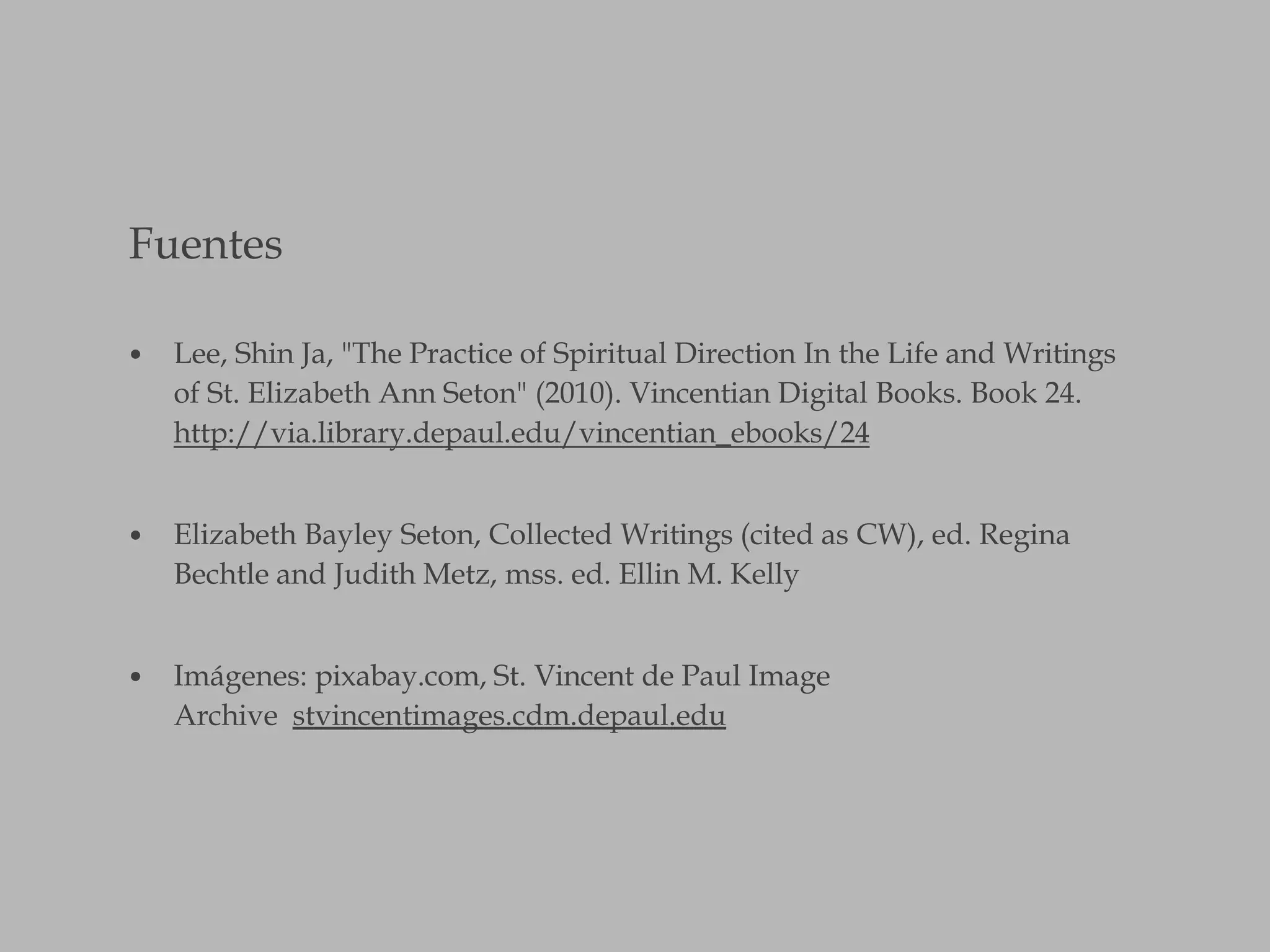 Palabras de Santa Isabel Ana Seton | PPT
