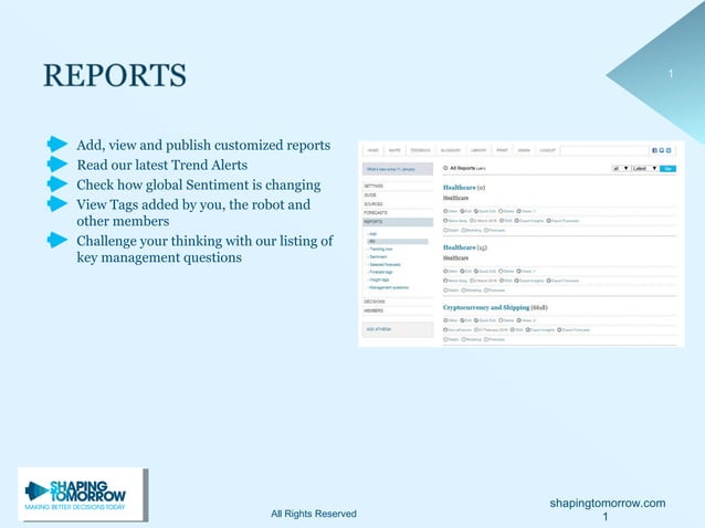 Shaping Tomorrow - Getting Started - Reports | PPT