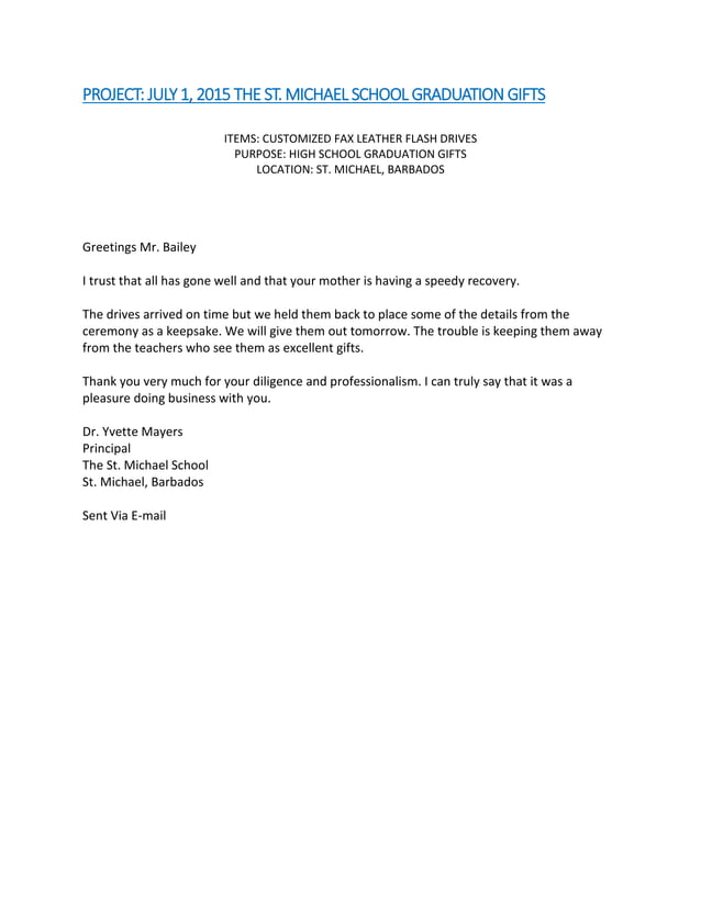 Promotional Product Service Satisfaction Letter | PDF