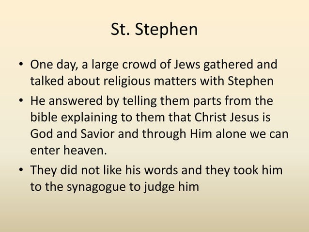 St. Stephen The First Martyr | PPTX | Christianity | Religion ...