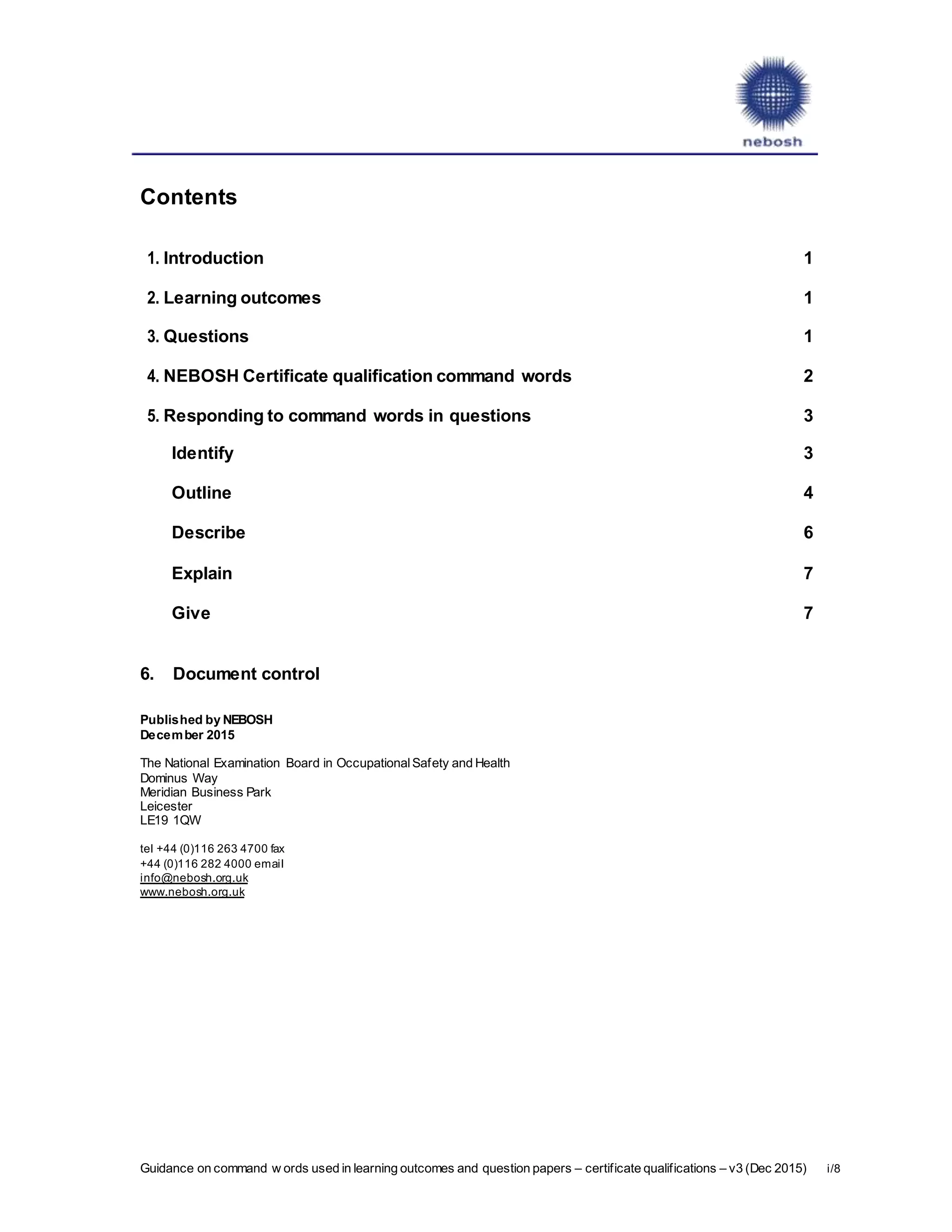 Guidance on command words used in learning outcomes and question papers ...