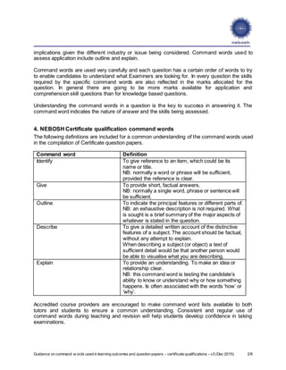 Guidance on command words used in learning outcomes and question papers ...