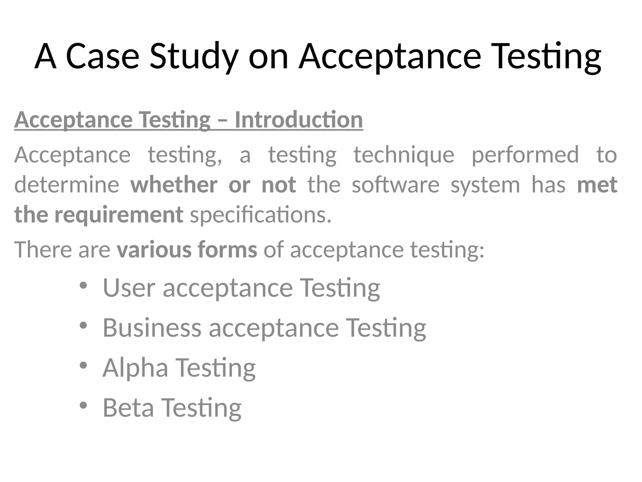 Test cases for Accepting Testing and its various tools | PPT