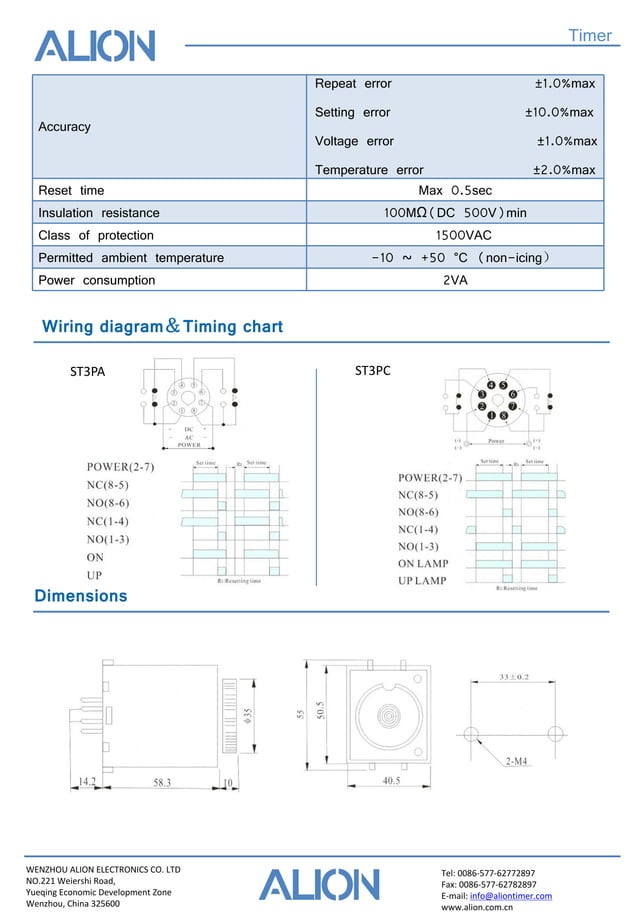 ST3P series multi range analogue timer relay | PDF