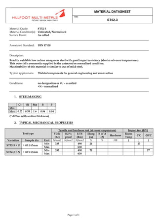 ST52-3 Low Carbon Manganese Steel | PDF