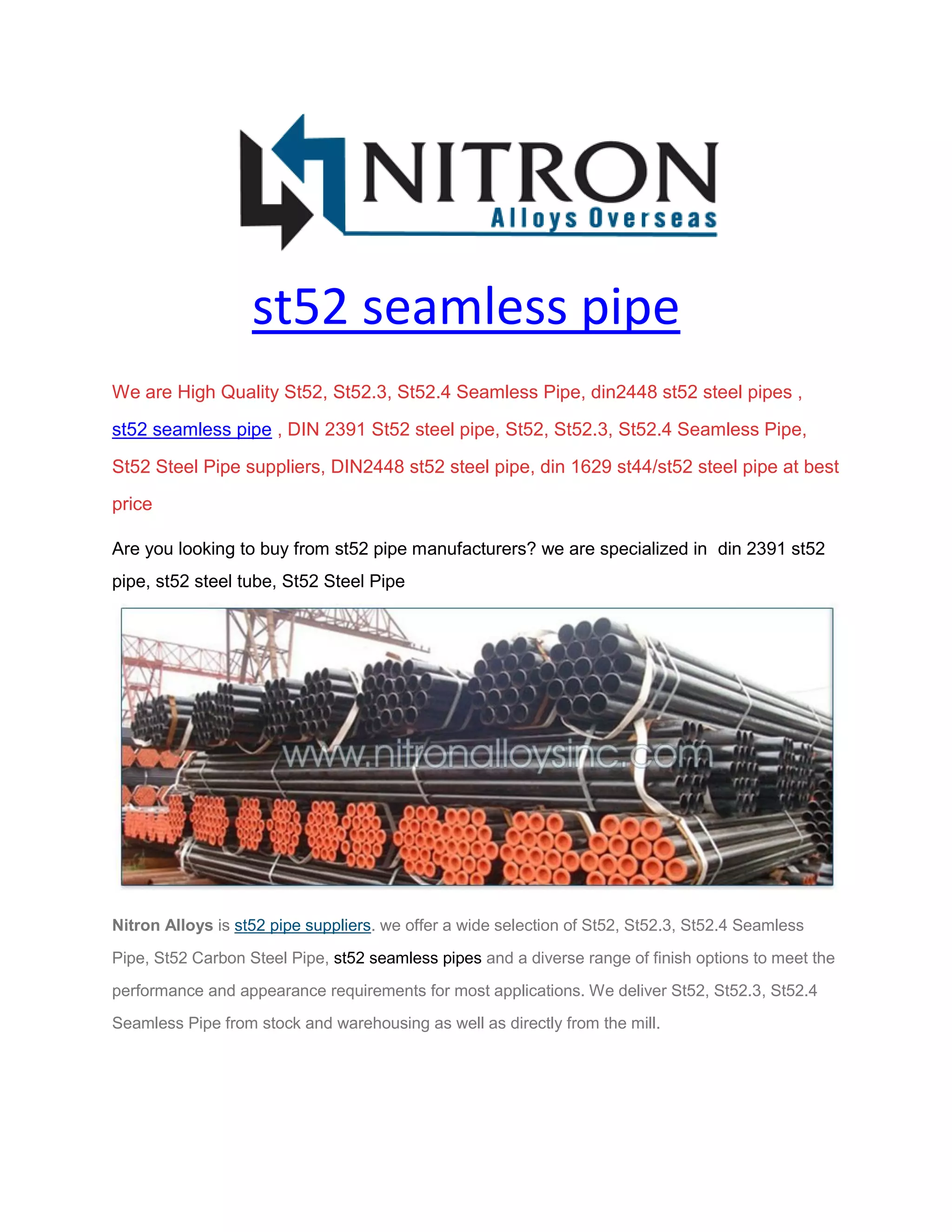 St52 seamless-pipe | PDF