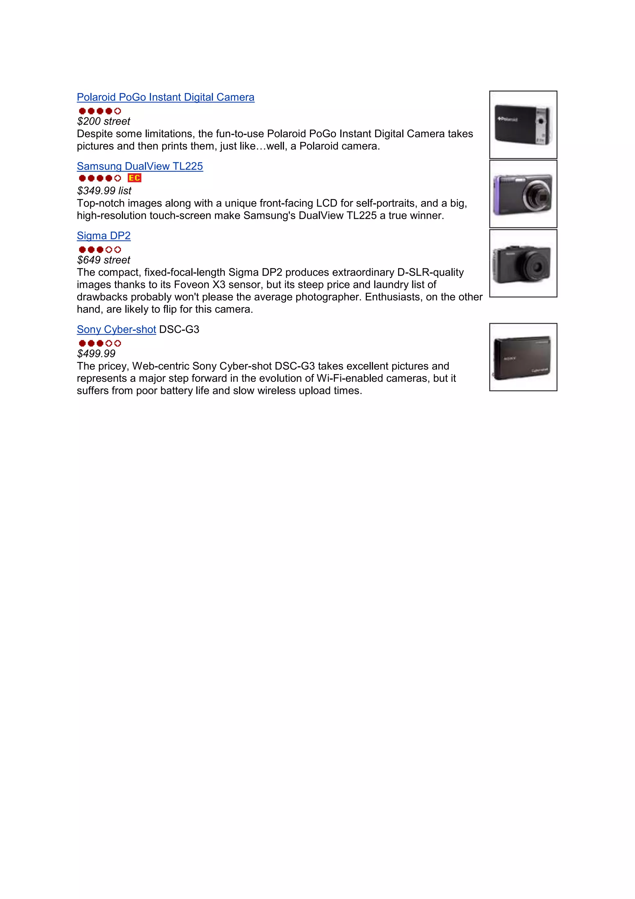 Unique Cameras of 2009. | PDF