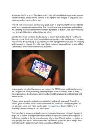 Samsung ST550 compact camera review | DOC