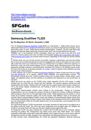 Samsung DualView TL225. | PDF