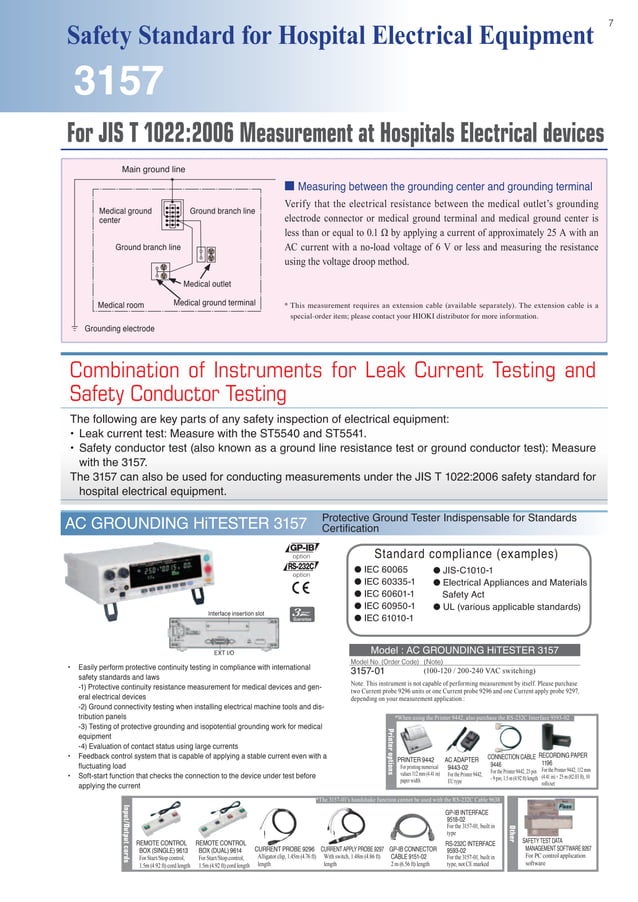 HIOKI Leak Current Tester St5540 distribute by denkei | PDF