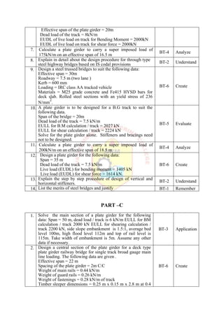 St7006 design of bridges | PDF