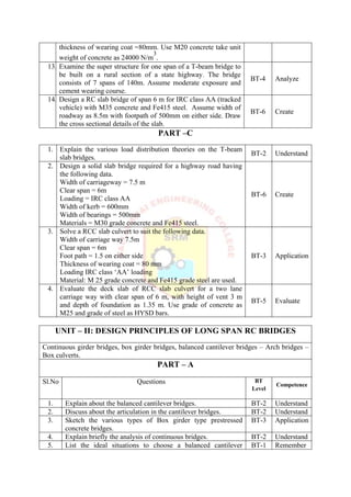 St7006 design of bridges | PDF