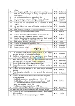 St7006 design of bridges | PDF