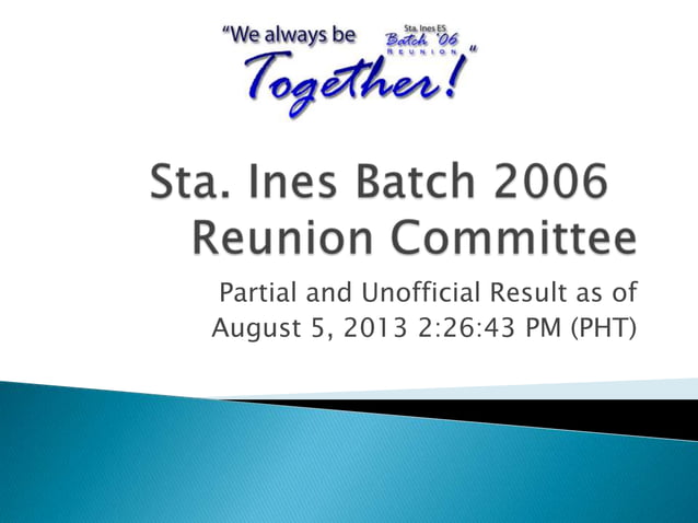 Partial and Unofficial Results | PPTX | Elections | Politics