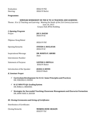 Training Design sample | PDF