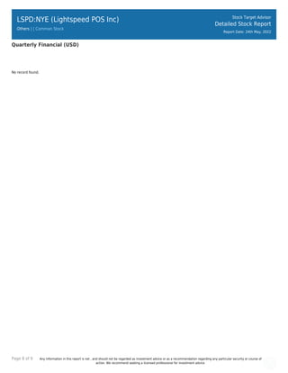 Lightspeed POS Inc (LSPD) Stock Analysis Report | PDF | Stocks and ...