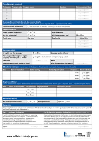 SkillsTech Australia Sta2461 application form | PDF