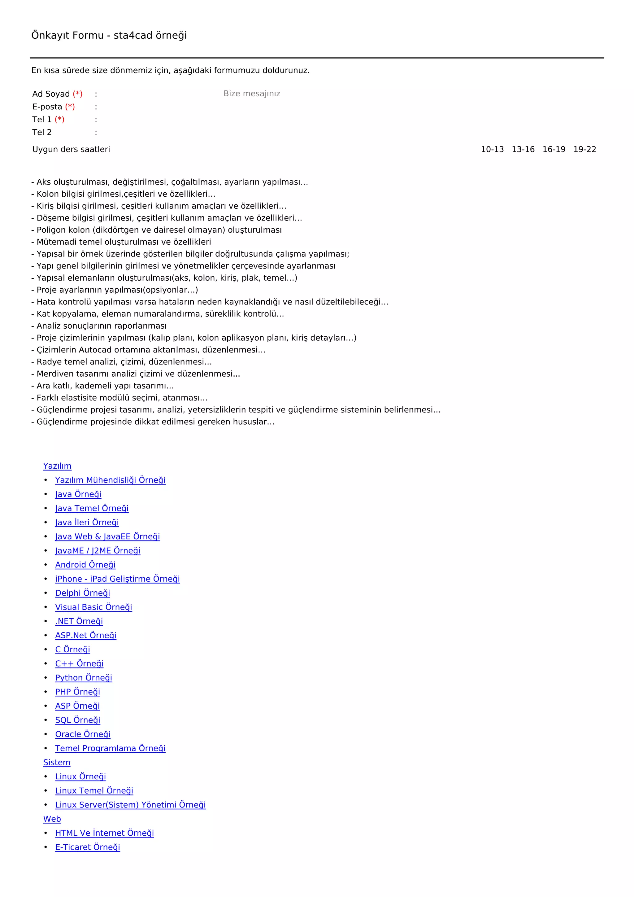 Sta4cad ornegi | PDF