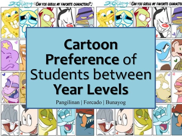 Cartoon Preference Between Year Levels | PPT