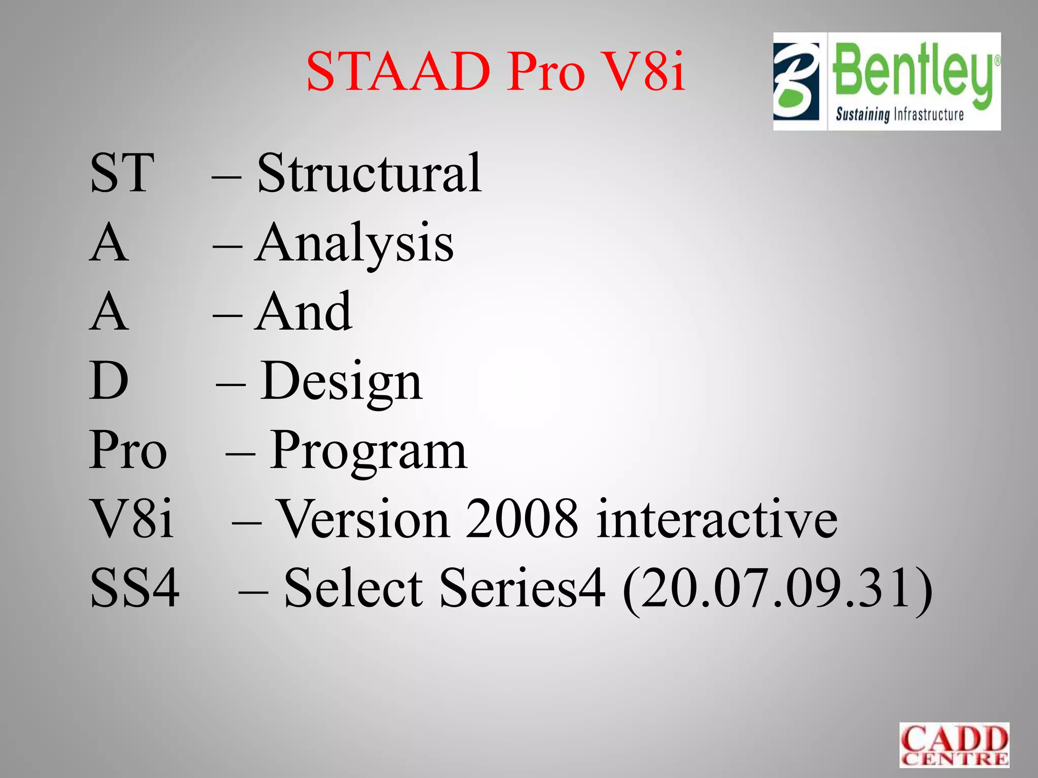 Staad Pro Intro | PPTX