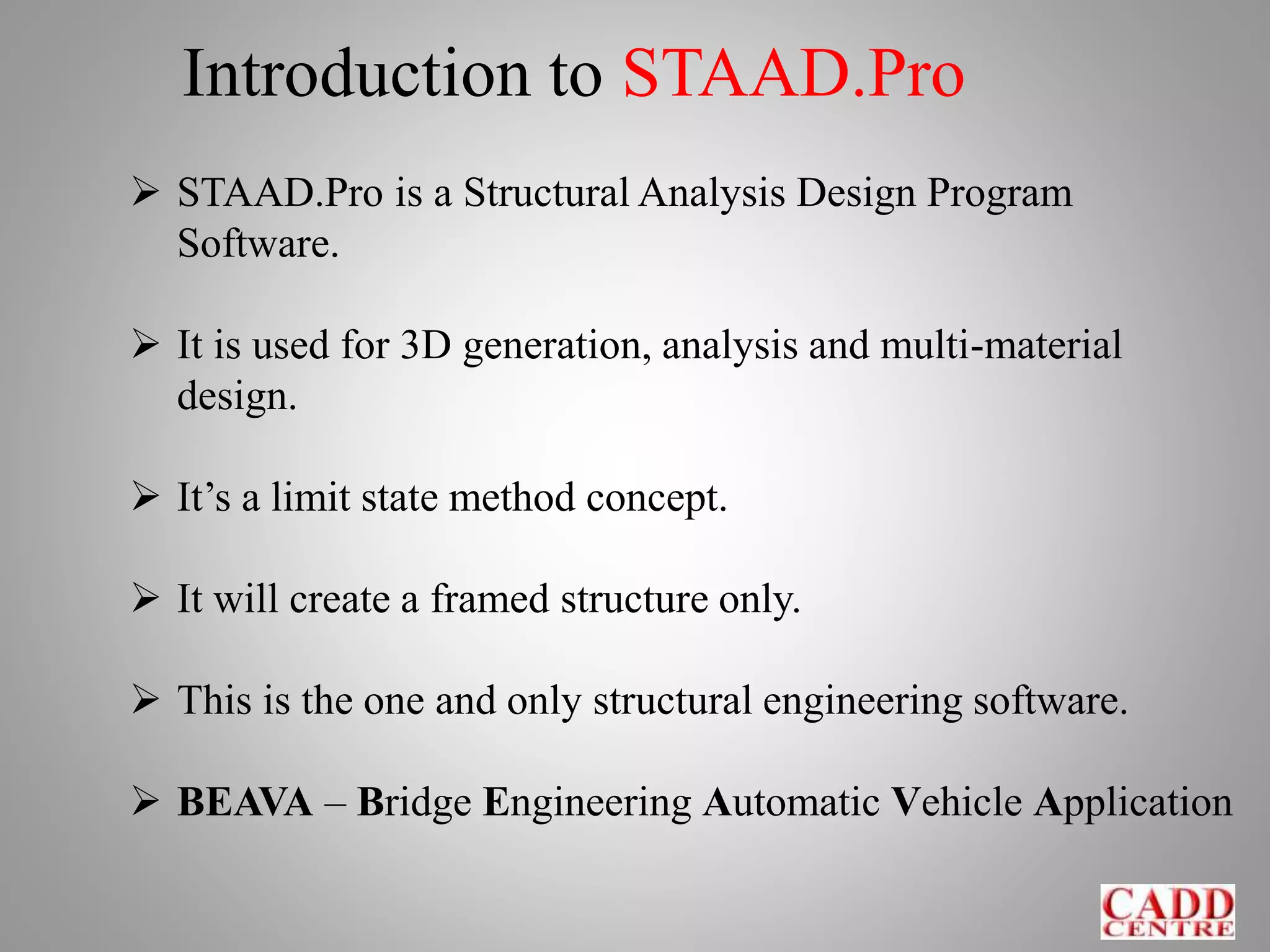 Staad Pro Intro | PPTX