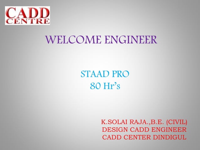 Staad Pro Intro | PPTX