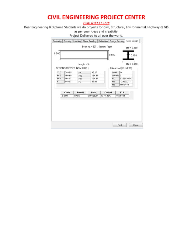 CIVIL ENGINEERING PROJECTS OUTPUTS STAAD OUTPUTS REPORT ACTIVITY | PDF