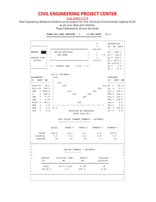 CIVIL ENGINEERING PROJECTS OUTPUTS STAAD OUTPUTS REPORT ACTIVITY | PDF