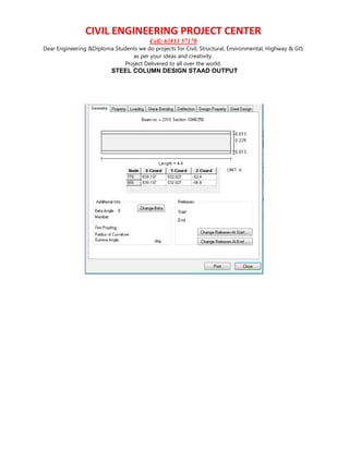 CIVIL ENGINEERING PROJECTS OUTPUTS STAAD OUTPUTS REPORT ACTIVITY | PDF