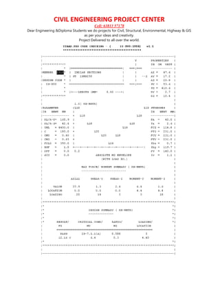 CIVIL ENGINEERING PROJECTS OUTPUTS STAAD OUTPUTS REPORT ACTIVITY | PDF