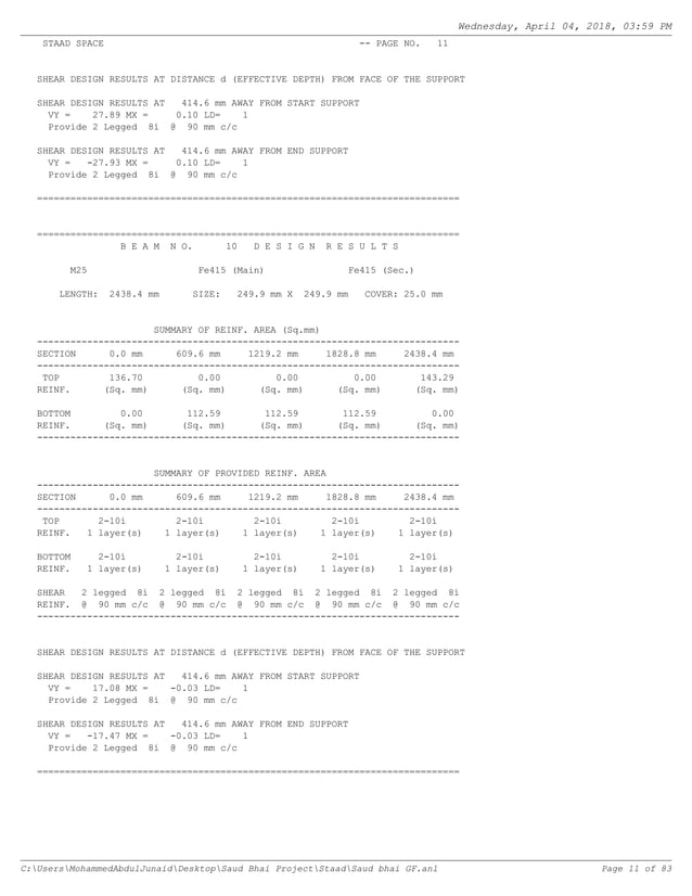 Staad pro file | PDF