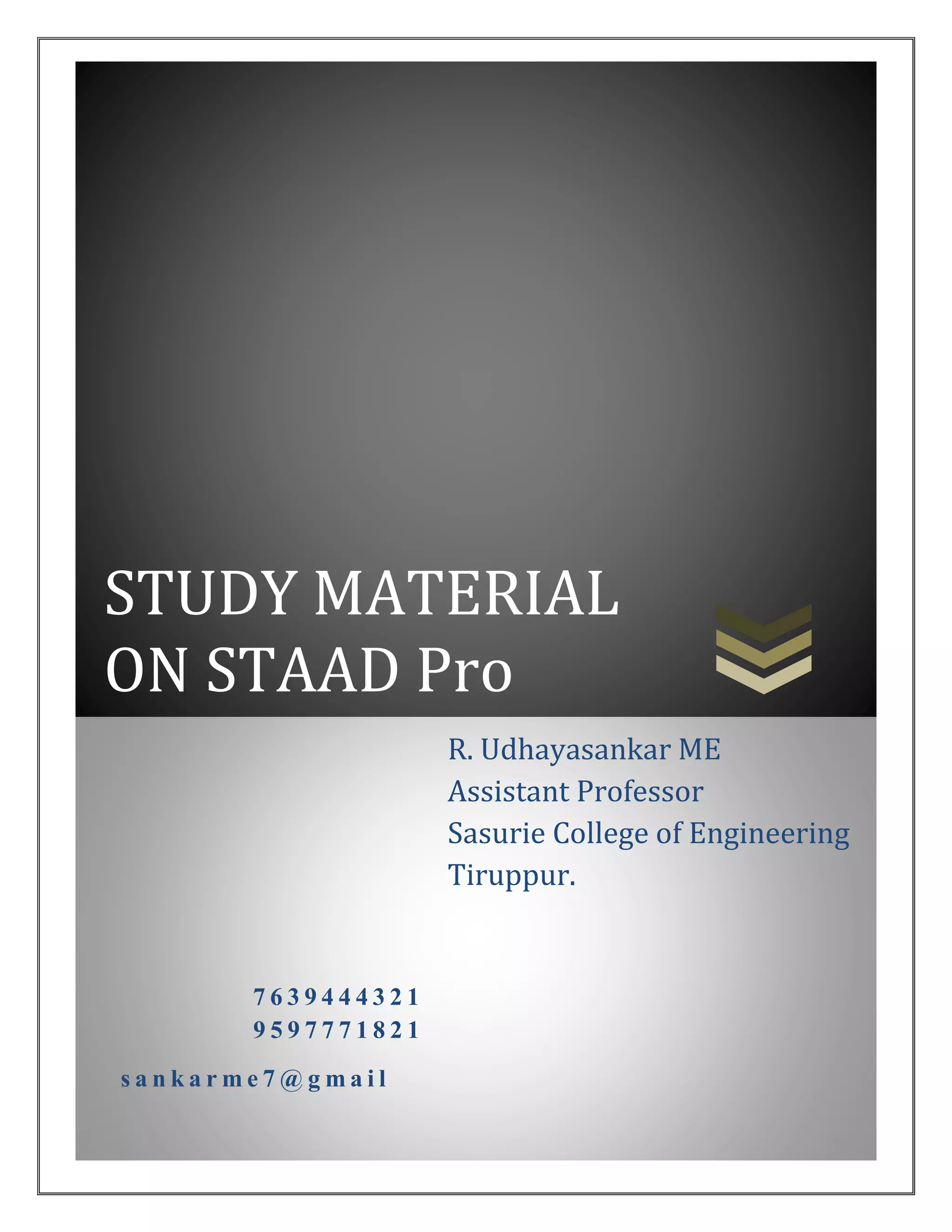 Staad pro notes | PDF