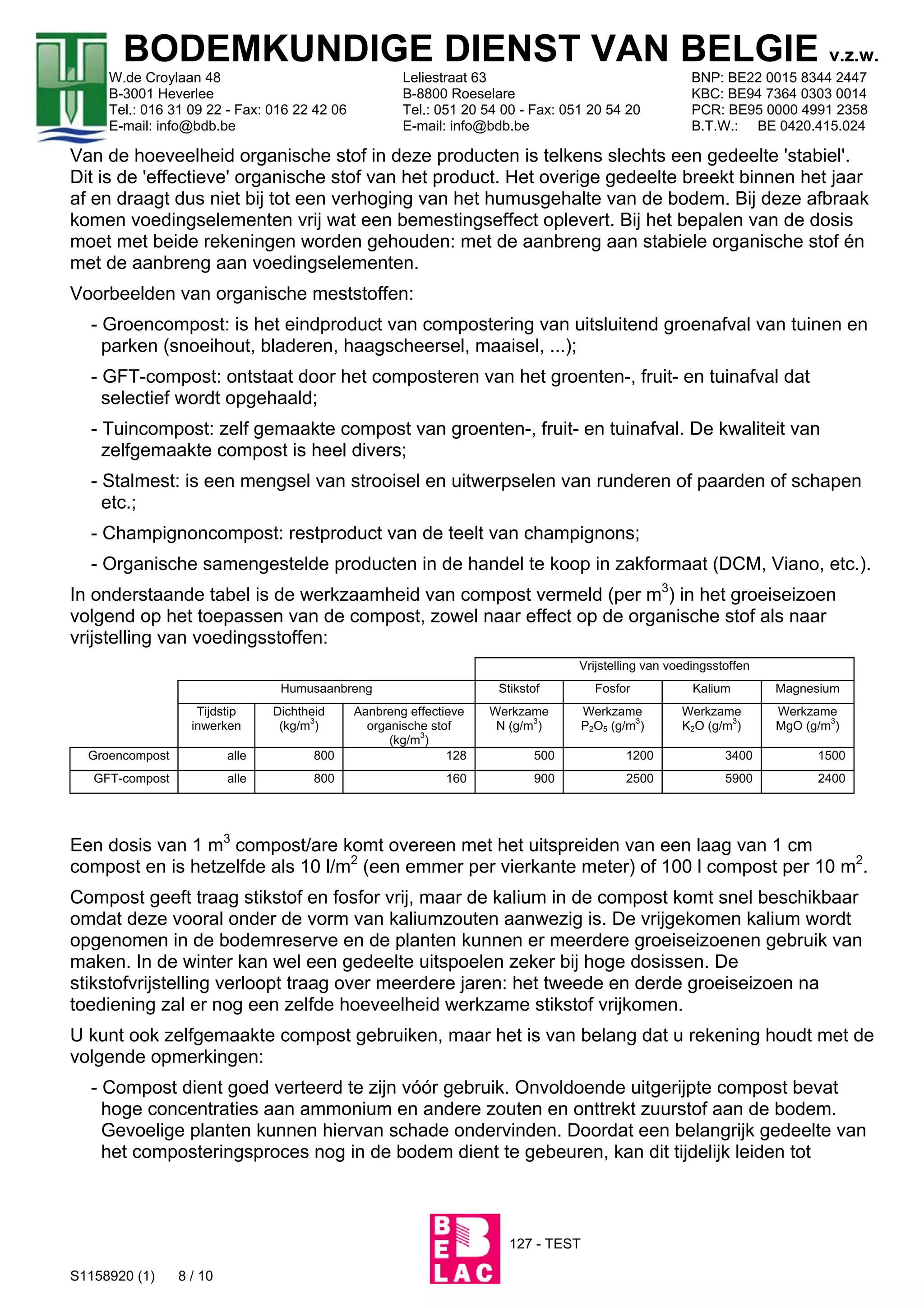 Staalname en bemestingsadvies | PDF