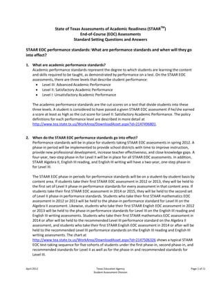 Staar eoc-ques ans-updated042512 copy | PDF | Standardized Testing ...