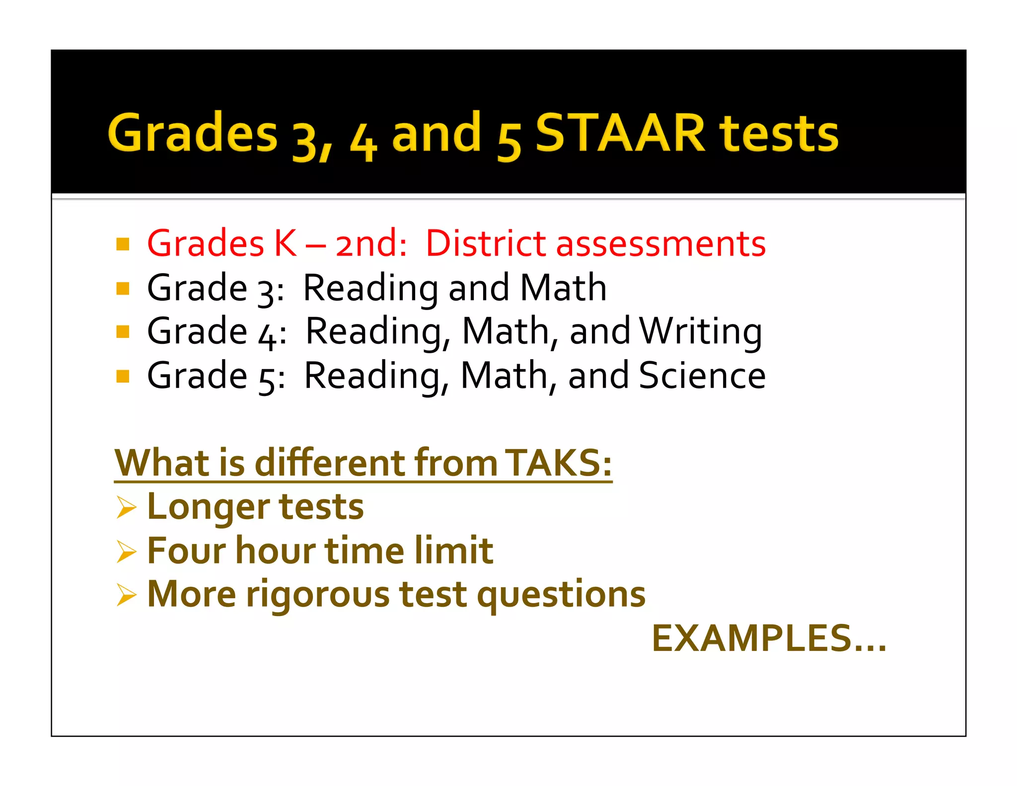 STAAR Grade 3-8 Presentation | PDF | Standardized Testing | Educational ...
