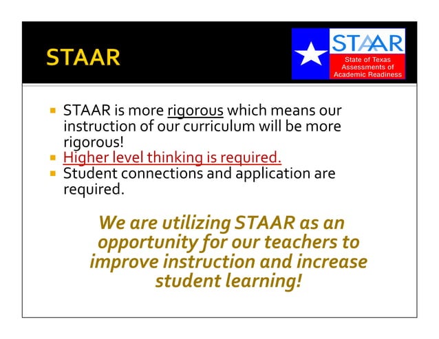 STAAR Grade 3-8 Presentation | PDF