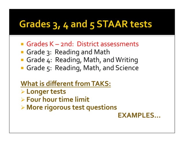 STAAR Grade 3-8 Presentation | PDF
