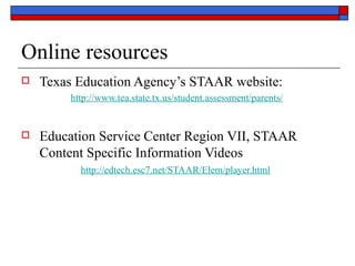 STAAR Parent Information | PPT