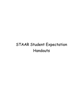 Staar student expectation handouts cover | DOC