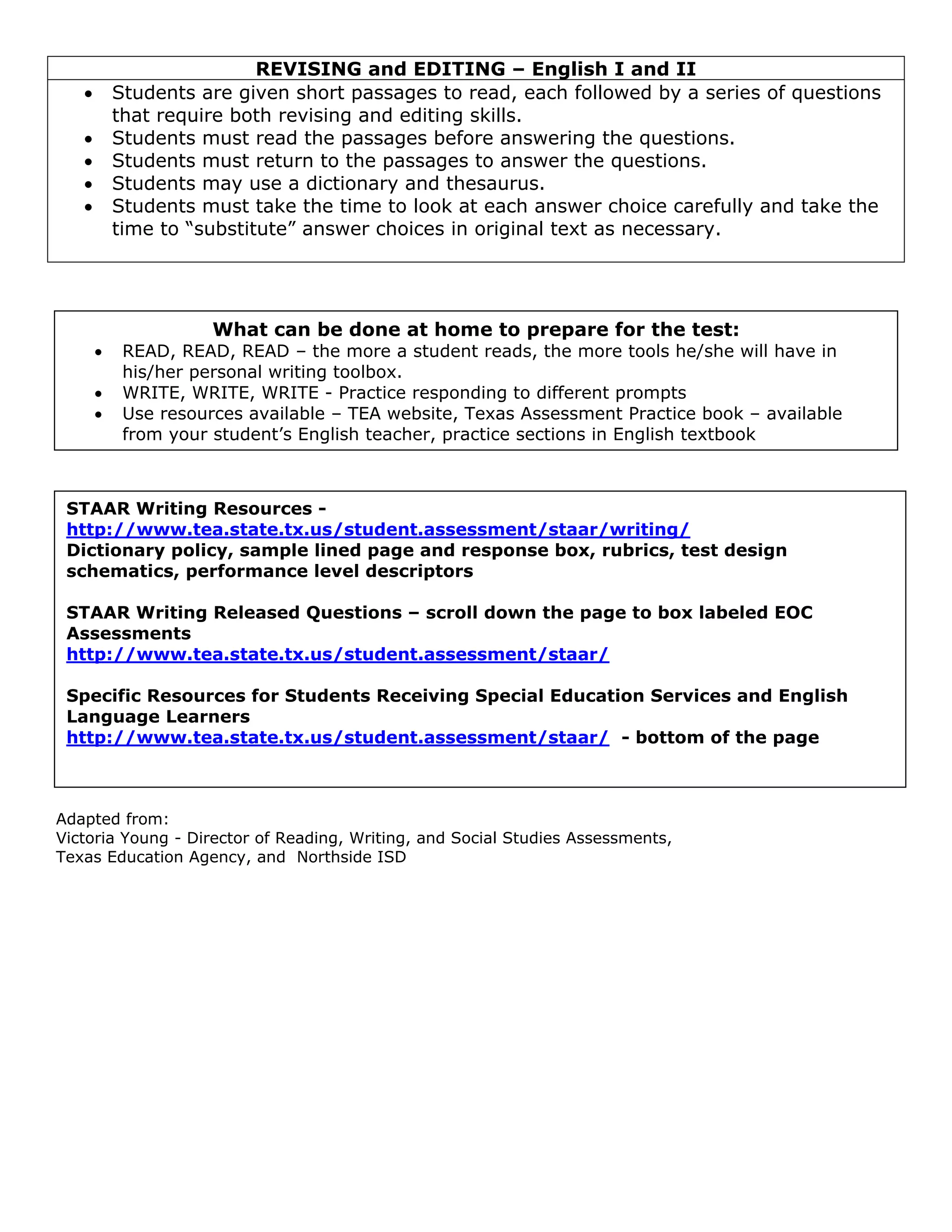 Staar writing eocparentnight handout | PDF