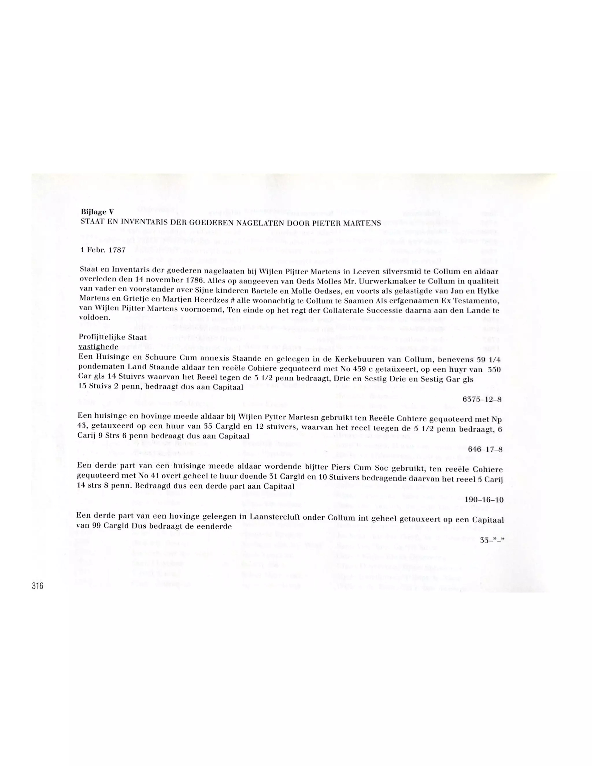 Staat en inventaris van nagelaten goederen Pieter Martens te Kollum 1787 | PDF