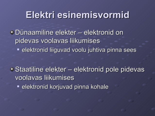 Staatilise Elektri Loeng | PPT